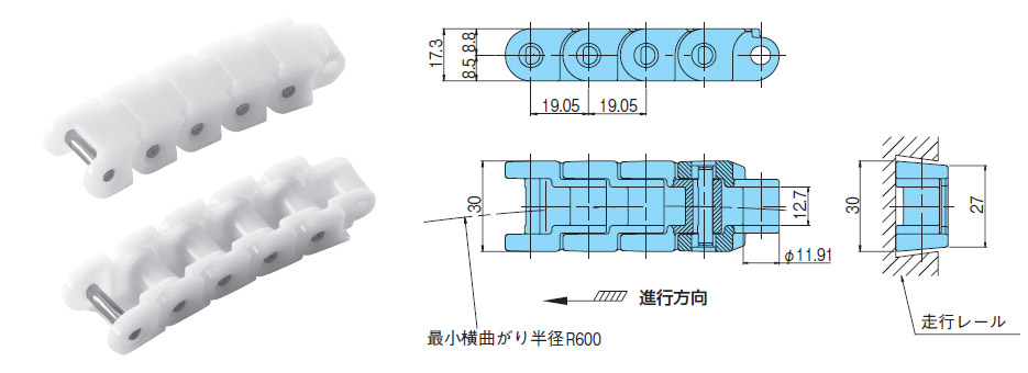 RSP-P-CU Detailed Information -Plastic block chain RSP-P-CU Type
